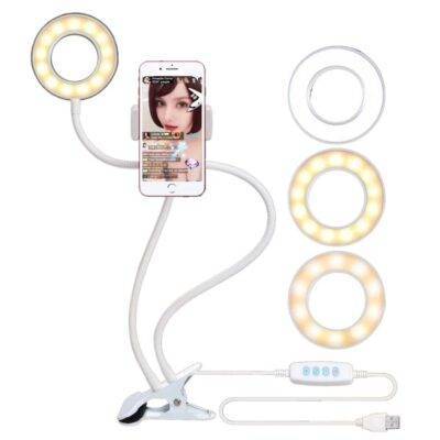 Professional Live Stream Ring Light with phone holder for staging